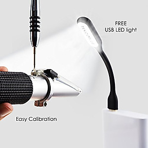 Brix Refractometer Range 0-32% Brix with 0.2% Division, for Brandy, Beer, Fruits, Cutting Liquid