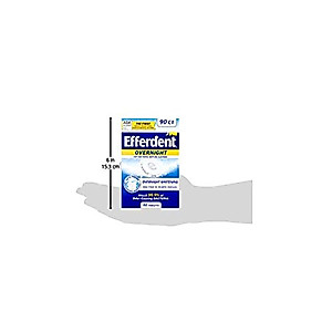 Efferdent PM Overnight Clean Anti-Bacterial Denture Cleanser Tablets, Kills Odor-Causing Bacteria with Powerful Oxi-Action, 90 Count (Pack of 1)