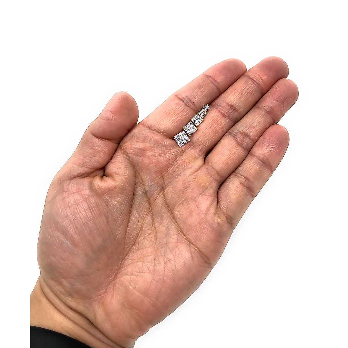 14K Gold Square Solitaire Princess Cut Cubic Zirconia CZ Stud Earrings with Screw Backs in Yellow OR White (0.1-1.75 carats)