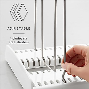 YouCopia StoreMore Cookware Rack Adjustable Pan Organizer, White