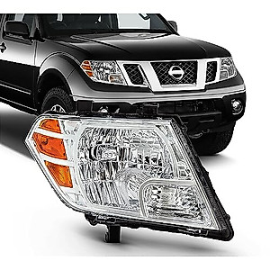 HH Building 2pcs Headlight Front Left Right Driver Passenger Side Clear Lens Chrome Housing Extended Extended/Crew Halogen Headlights Lamps NF09-L-HD-JH-NF09-R-GX 26060ZL40A 20907900