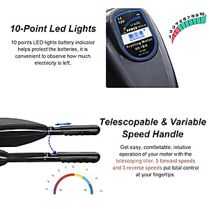 trolling Motor 24V 120 Lb Thrust Trolling Motors, Electric Outboard Motor for Kayak/Trolling Boat/Aluminum Boat/Fishing Boat, Transom Mounted