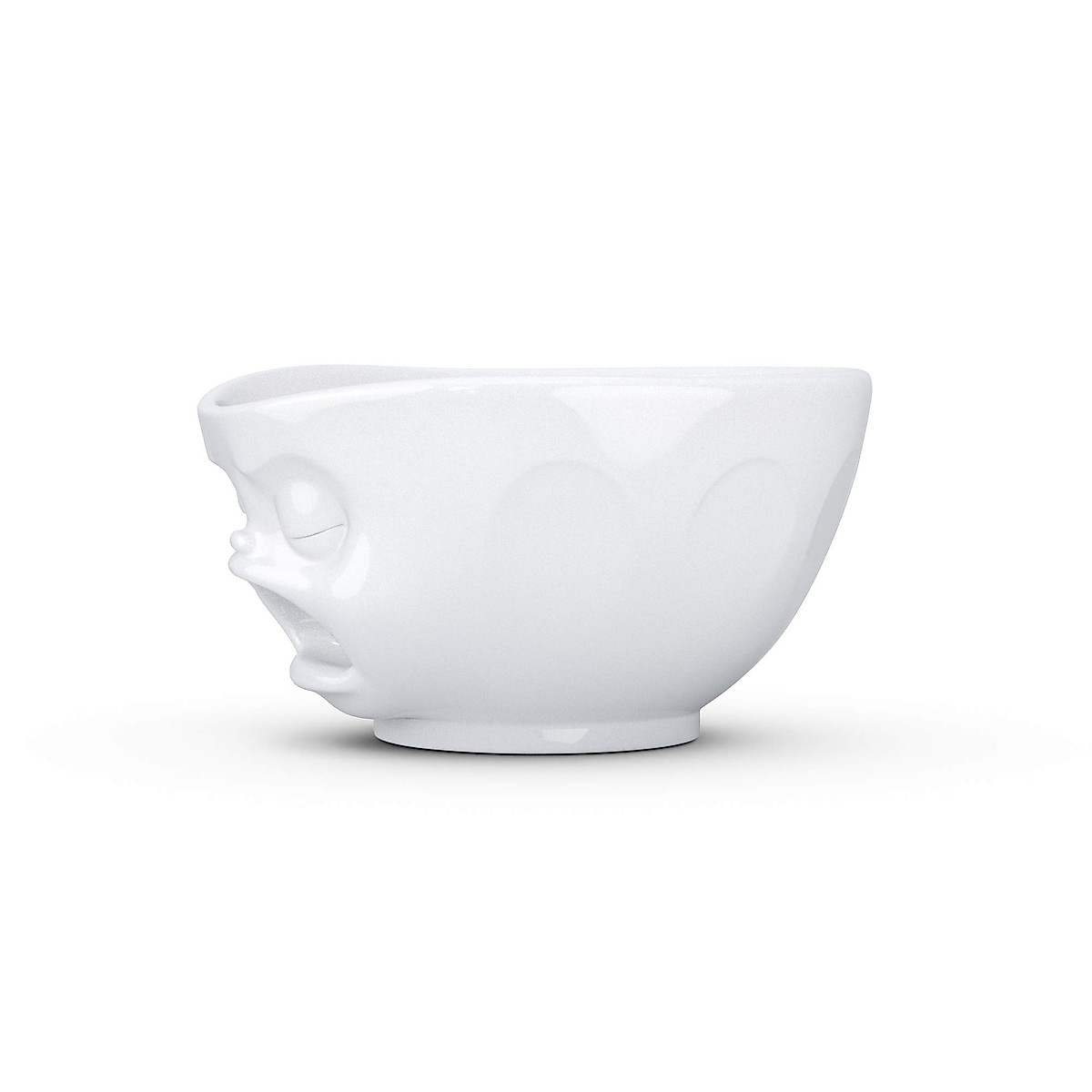 FIFTYEIGHT PRODUCTS TASSEN XL Porcelain Bowl, Barfing Face Edition, 33 oz. White (Single Bowl), Extra Large Bowl
