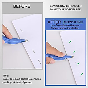 Gowall 3 Pack Magnetic Staple Remover Professional & Labor-Saving Staple Remover Tool Universal Staple Puller Remover Easy Grip Staple Remover Stick for Office School and Home, Multiple Colour