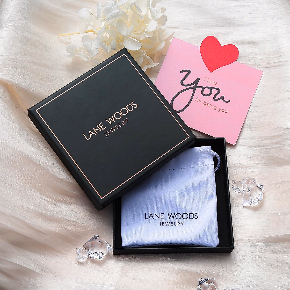 LANE WOODS Paperclip Necklace with Interlocking Circle Pendant: 14K Gold Plated Dainty Link Chain Jewelry for Women