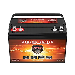 (2) XTR31-135 24 Volt Trolling Motor Batteries 135 Amp Hours VMAX Group 31 12V AGM Deep Cycle Maintenance-Free Sealed Marine 12 Volt 135Ah Battery for 24V Trolling Motors
