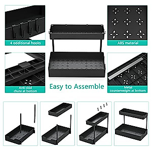 2 Pack Under Sink Organizer Storage Pull Out Cabinet Organizer 2-Tier Slide Out Sliding Shelf Multi-Use Narrow Space Under Sink Organizers and Storage for Kitchen Bathroom