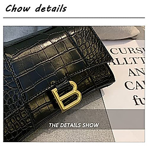 UPINRUN Women's Shoulder Bag Crossbody Tote Bag Crocodile Print handbags purses for women (Black)