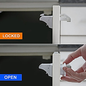 Ximenia Safety Magnetic Cabinet Locks 8 Locks 2 Keys for Drawers, Cabinet Doors - Non-Destructive, No Drilling Baby / Childproof Magnetic Locking System