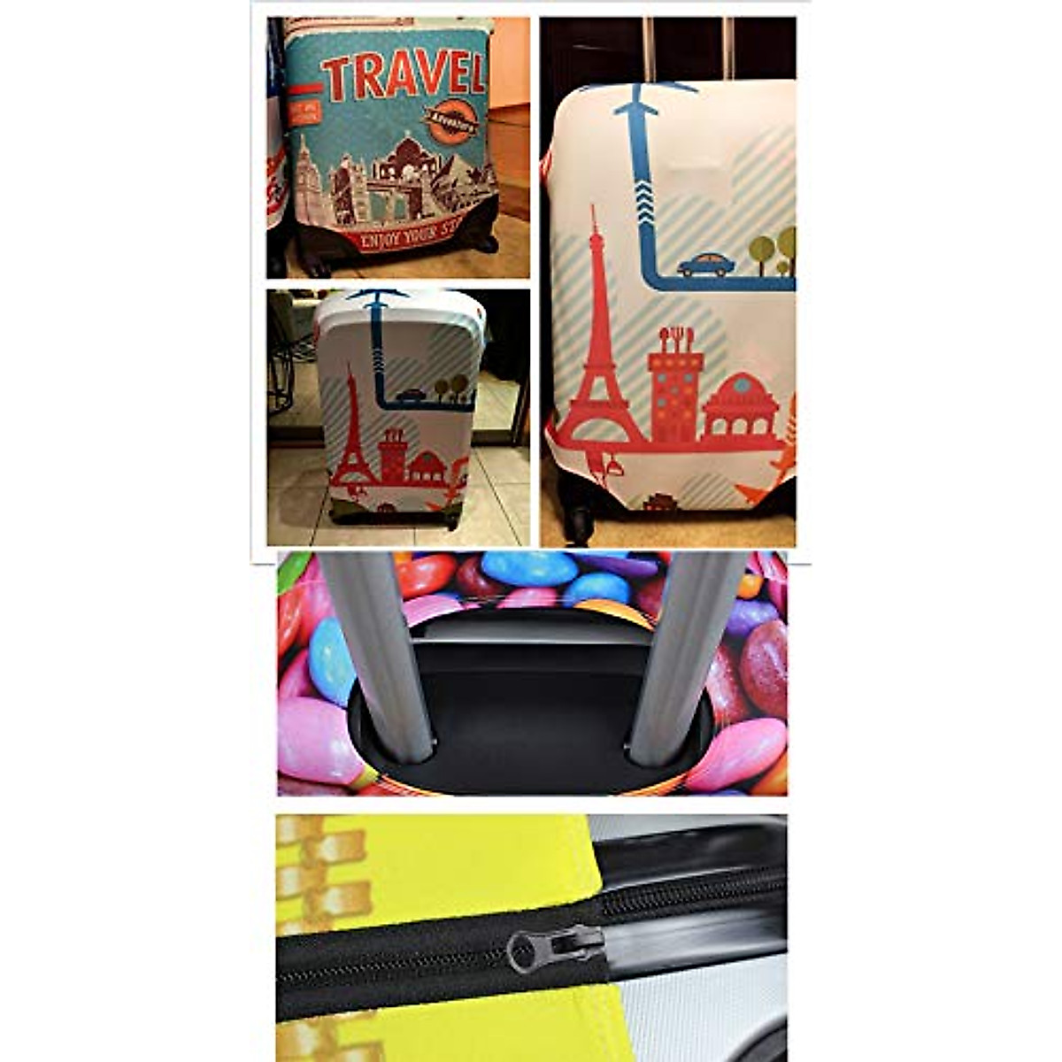 Bigcardesigns Fashion Butterfly Spandex Elastic Luggage Cover Travel Suitcase Protector M size for 22-25 inch luggage