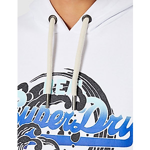 Superdry Mens Vintage Logo Itago Hoodie Optic Size L