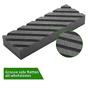 Angerstone Dual Grit Coarse/Fine Flattening Stone Set - Two Sharpening Stones Flattener - Whetstone Fixer with Grooves for Re-Levelling Any Whet stones， Oil Stones， Waterstones