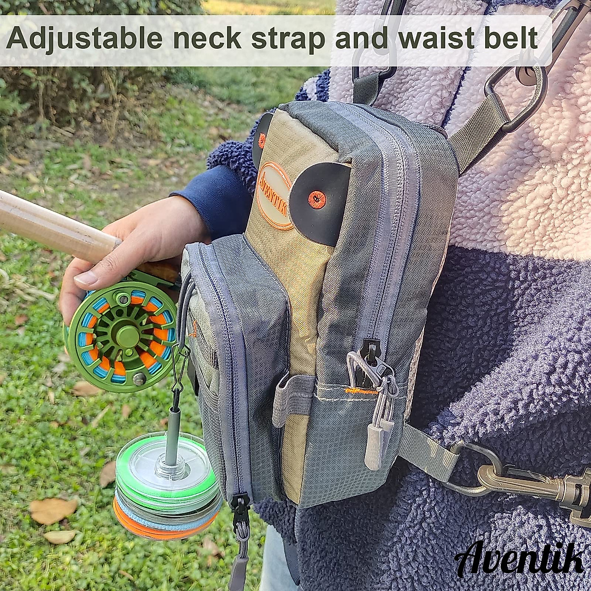 Aventik Fly Fishing Chest Bag Ultra Light Multiple Pockets Chest Pack with Vest Pack Tool Combo C
