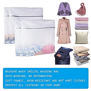 Laundry Mesh Bag-Heavy Duty Fine Mesh Wash Bag for Washing Machine-Supper Zipper Net Laundry Bag for Travel,Lingerie,Sweater,Garment,Undergarment 4（24Inch×24Inch）Fine mesh