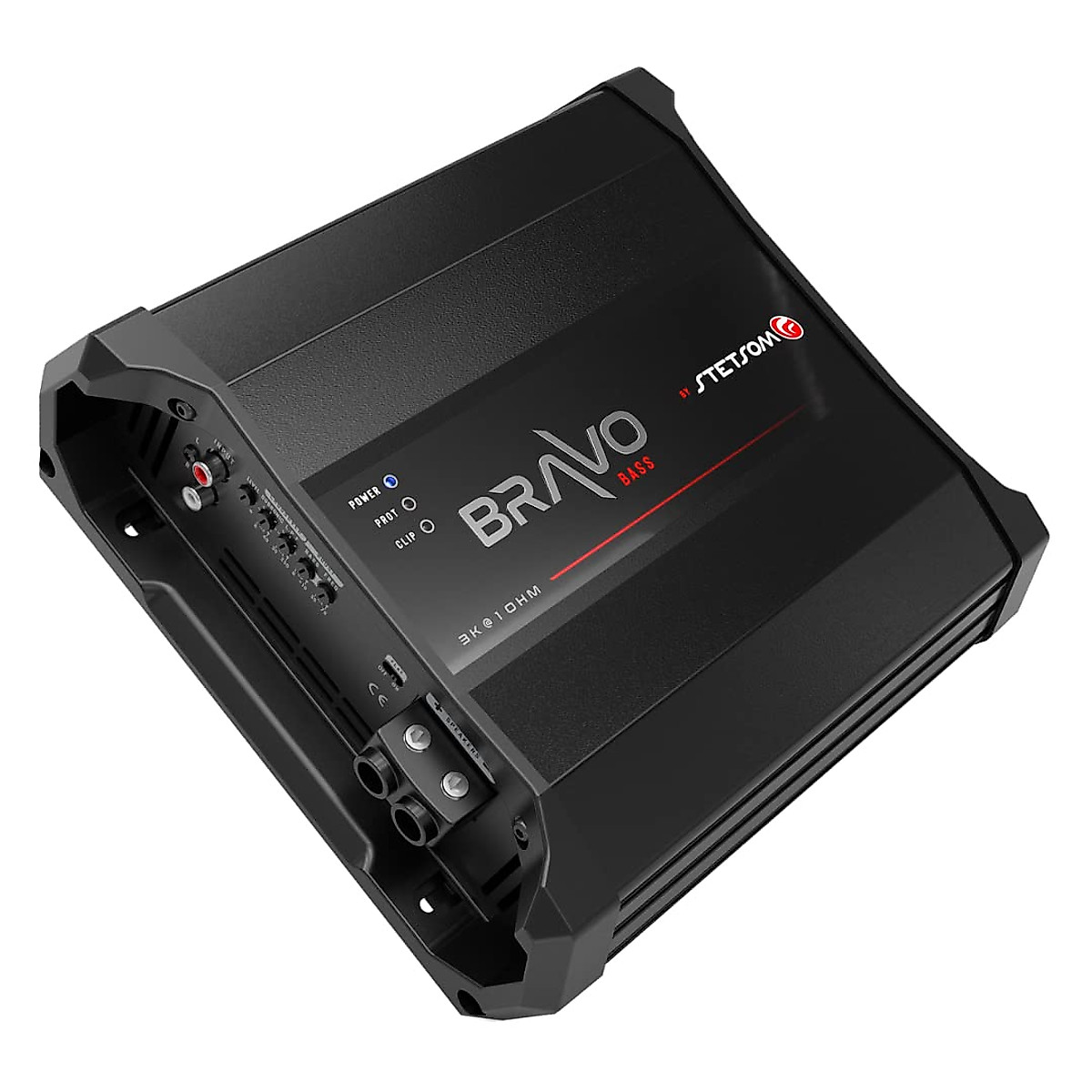 Stetsom Bravo BASS 3000 1 Ohm Mono Subwoofer Car Audio Amplifier, 3000.1 3K Watts RMS, 1Ω Stable, 3000x1, Monoblock, Sound Quality, Crossover & Bass Boost 3000W Sub Amp, Smart Coolers