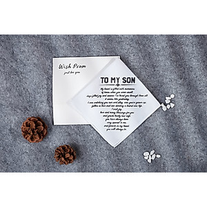 Wedding Handkerchief to My Son Gift from Mom or Dad, White Handkerchiefs from Parents in Wedding Keepsake For Perfect Moments