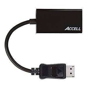 Accell DP to HDMI Adapter - DisplayPort 1.2 to HDMI 2.0 Active Adapter - 4K UHD @60Hz, 3D Resolutions up to 1920x1080@120Hz, Black (B086B-011B)