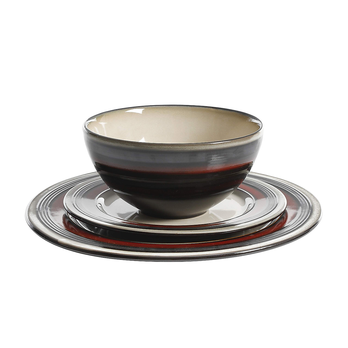 Gibson Elite Everston 12 Piece Dinnerware Set, Red