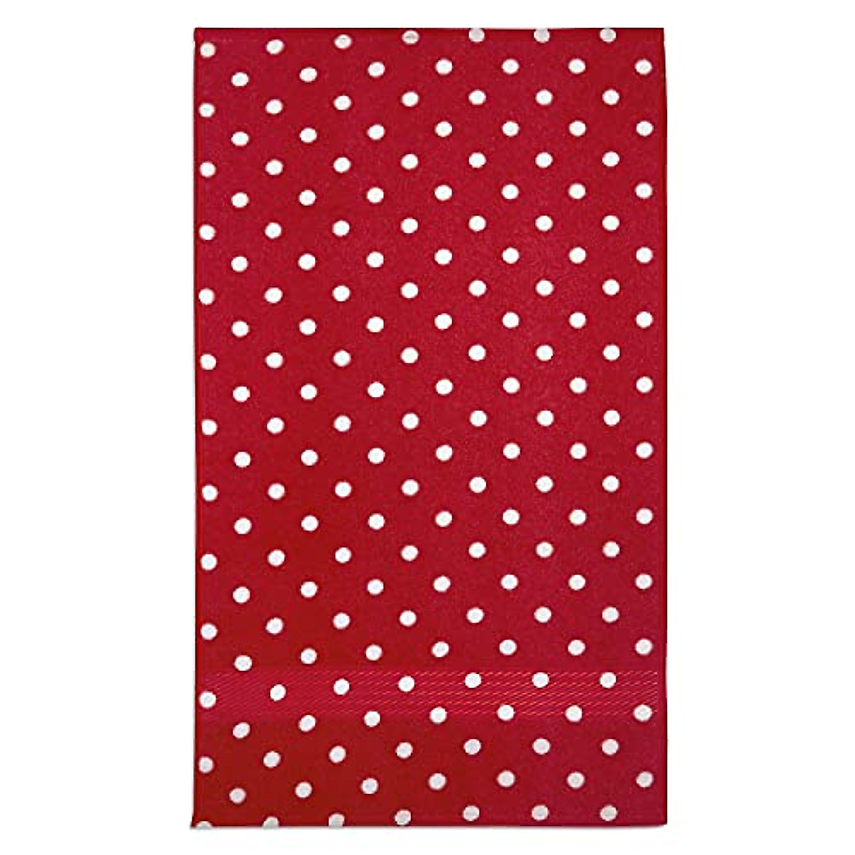 Cackleberry Home Polka Dot Bathroom Cotton Terry Hand Towels 20 x 30 Inches, Set of 2 (Crimson Red)