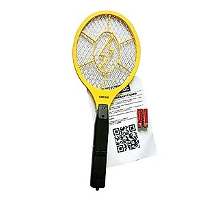 Electric Fly Swatter - Bug Zapper - Best High Voltage Handheld Mosquito Killer - Wasp, Fruit Fly, Insect Trap Racket for Indoor, Travel, Camping and Outdoor Control (2 AA Batteries Included)