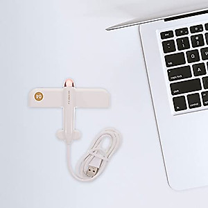 Hemobllo Airplane Shaped USB Hub- Cute USB Hub, Air Plane Extension Line Converter Charger for Desktop Computer, Computer Accessories 1 PC USB Hut 4 Ports (White)