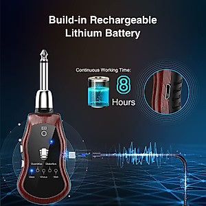 CAMOLA Guitar Headphone Amp Portable Mini Plug Guitar Headphone Amplifier Rechargeable Travel Pocket Electric Guitar Bass Amp with Bluetooth Receiver Clean Chorus Flanger Metal and Wah 5 Effects