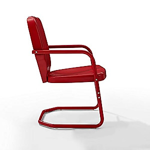 Crosley Furniture Ridgeland Retro Metal Chair, Red