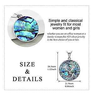 LUHE Dragon Necklace for Women Gifts Jewelry Sterling Silver Abalone Shell Irish Celtic Knot Dragon Pendant Necklace