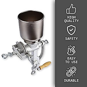 Hand Operated Corn Grain Mill Grinder Useful Kitchen Tool with Big Hopper Adjustable for Corn Coffee Food Wheat Oats Nut Herbs Spices Seeds Grinder Great for Restaurants Commercial Kitchens Bakery