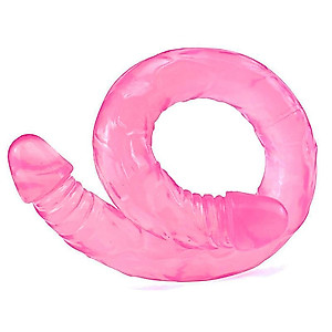 Double Headed Offer Leisure Pink 18.11 inches Both Ends Silicone Strong Suction Cup for Hands-Free Realistic Classic Double-Ended Wand Obtain Maximum Enjoyment for Women - XjmFx26-18