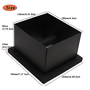 DIBTSA Espresso Coffee Ground Knock Box Chute, Built-in Desktop Waste Bucket, Stainless Steel Bottomless Knocking Residue Box (Rectangle)