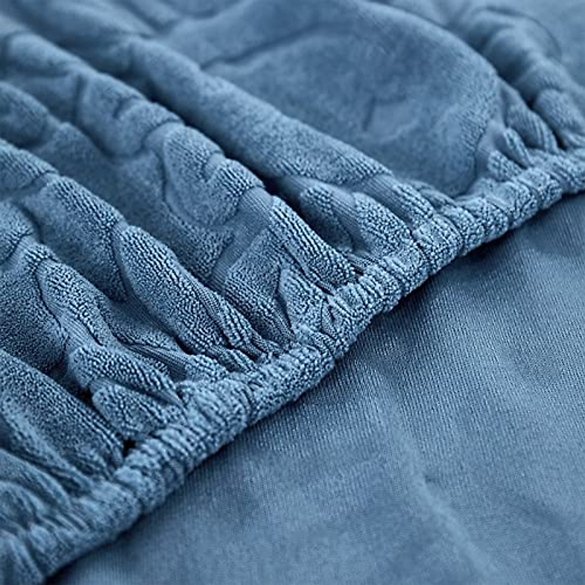 OQOPO Stretch Sectional Sofa Cover Thick 1 2 3 4 5 Seater Sofa Cover Set,Pet Sofa Covers for L Shaped Furniture,Couch Covers for Dogs Recliner Sofas,Blue a,4 Seater+4 Seater