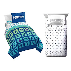 Jay Franco Fortnite Boogie Bomb 11-Piece Full Bedding Bundle- Includes Bed Set, Sheet Set