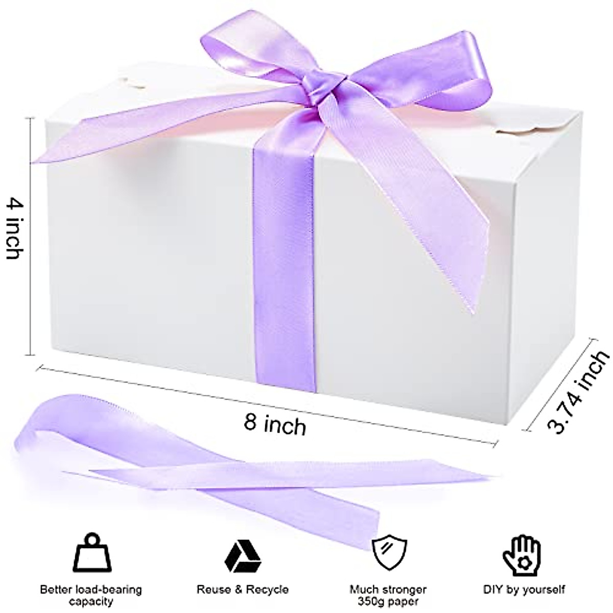 SOSFKIM Tumbler Gift Treat Boxes 24 Pack - 8x4x4in Paper Boxes for Gifts Boxes with Lids, Mug Boxes for Wedding, Bridesmaid Proposal, Party Shower, Christmas