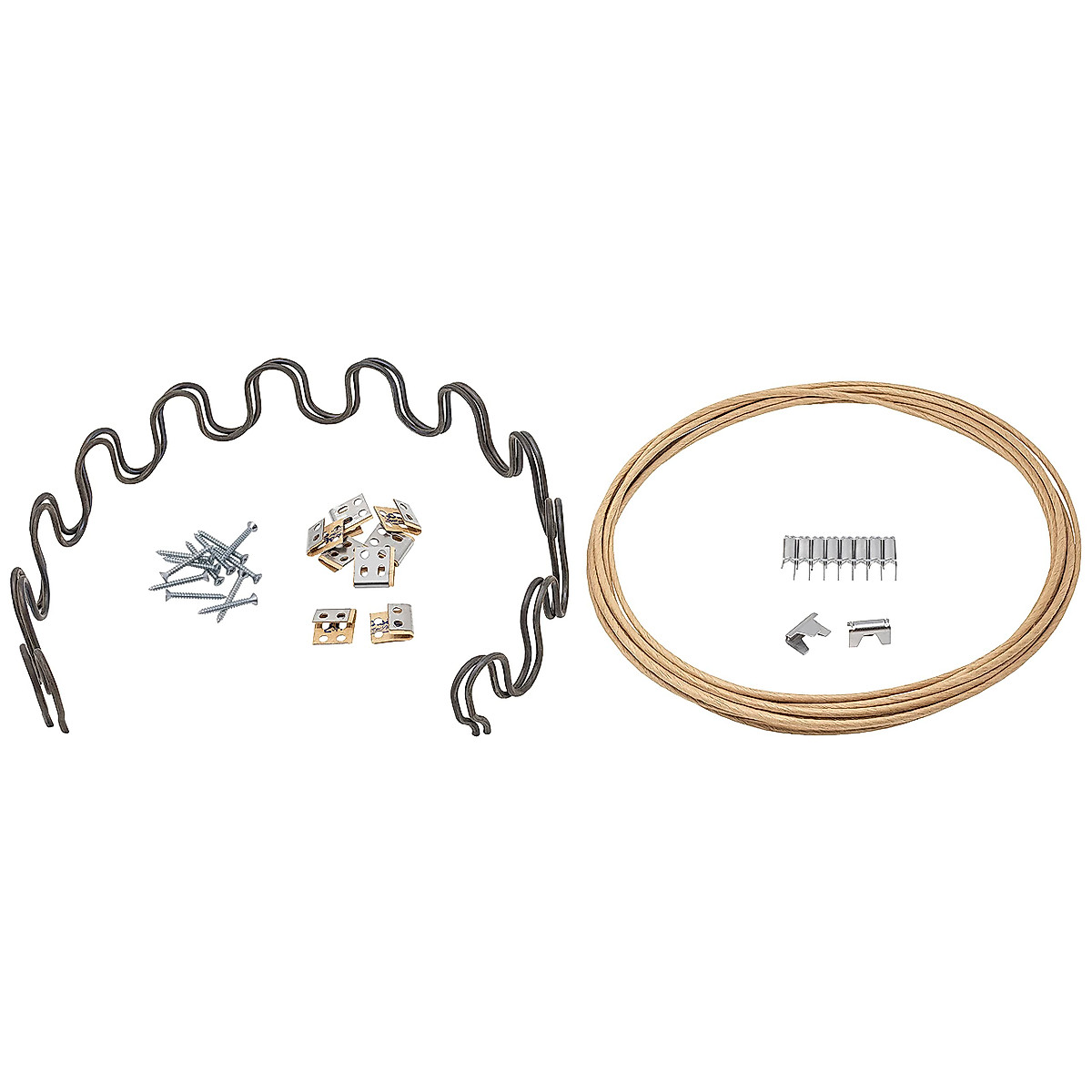 House2Home 18" Couch Spring Repair Kit to Fix Sofa Support for Sagging Cushions - Includes 2pk of Springs, Upholstery Spring Clips, Seat Spring Stay Wire, Screws, and Installation Instructions