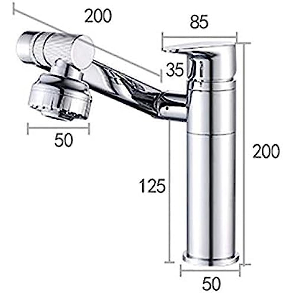 Kitchen Taps Chrome Rotation Basin Sink Facuet Deck Mount Hot Cold Mixer Crane Tap 2-Mode/3-modes Bath Wash Face Faucets