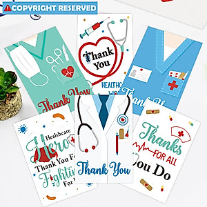 Medical Thank You Cards for Nurses Doctors 36Pcs Medical Cards Healthcare Workers Cards Thank You Doctor Cards with Envelopes and Stickers