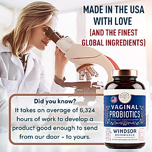 Vaginal Probiotics for Women - 19Bil CFU Lactobacillus Salivarius Probiotic for PH Balance, Digestive, Gut Health - Feminine Balance Complex Probiotics for Women BV Support Supplements - 30 Capsules