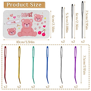 12 Pieces Yarn Needle, Tapestry Needle Bent Embroidery Needles Bent Tip Needles, and 6 Pieces Large-Eye Blunt Needles with Iron Box for Knitting Crochet (Random Color)