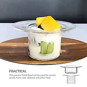 UPKOCH Glass Trifle Bowl 2Pcs Glass Salad Bowl Clear Glass Yogurt Bowl Crystal Dessert Bowl Oatmeal Storage Bowl Appetizer Bowl Plate for Candy Fruit Snacks 100ml+280ml Appetizer Cups