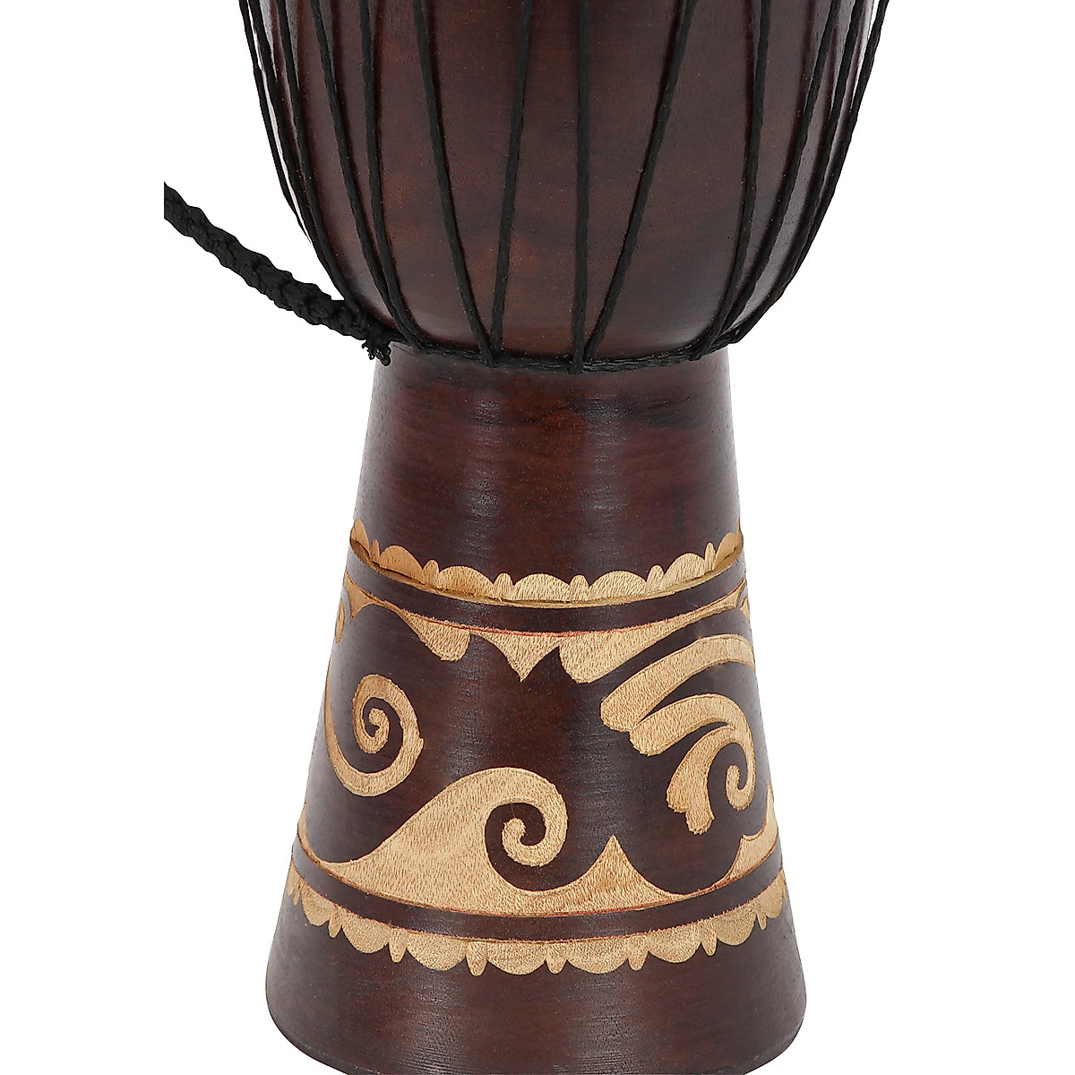 Deco 79 Wood Drum Handmade Decorative Sculpture Djembe Home Decor Statue with Rope Accents, Accent Figurine 9" x 10" x 16", Brown