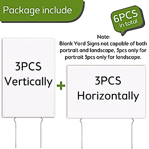 Blank Yard Signs With Stakes 17x12 Inches, Outdoor Corrugated Plastic Board For Estate Garage Yard Sale Signs, Diy Lawn Ground Signs, 6pcs Make Outside Sign Kit White
