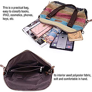 SNUG STAR Canvas Handbag Multi-Color Striped Lattice Cross Body Shoulder Purse Bag Tote-Handbag for Women (Multi Color-04)