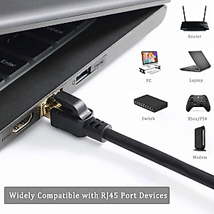 UVOOI Cat8 Ethernet Cable 1FT 2-Pack, High Speed Ethernet Cable Cat 8 SFTP Internet Network Patch Cord Short Cable 40Gbps 2000Mhz for Patch Panel, Home Network, Cable Management, Router, Modem