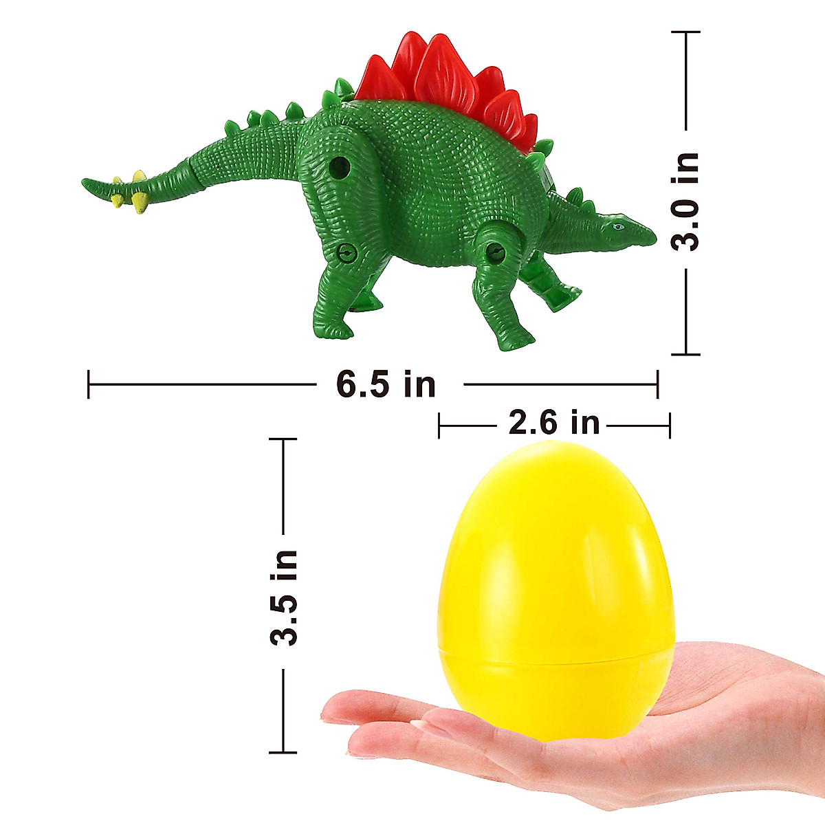 JOYIN 8 PCs Easter Prefilled Hatching Eggs Filled with Deformable Transforming Dinosaur with Movable Joints for Easter Basket Stuffers, Easter Theme Party Favors, Classroom Prize Supplies