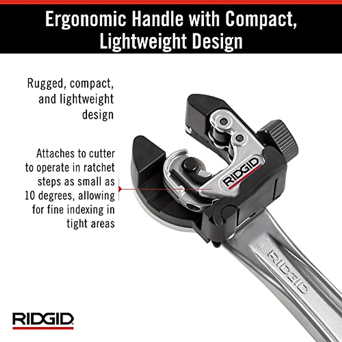 RIDGID 32573 Model 118 2-in-1 Close Quarters AUTOFEED 1/4" to 1-1/8" Metal Tubing Compact Cutter, Silver/Black