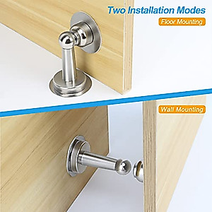 2 Pack Magnetic Door Stop Made of Stainless Steel，Door Stopper,Magnetic Catch Holder,Wall Mount Holder,3M Double-Sided Self Adhesive Tape, No Need to Drill， Hold Your Door Open