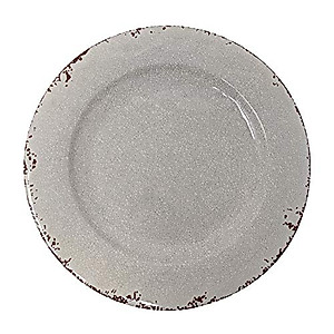 Gianna's Home 12 Piece Rustic Farmhouse Melamine Dinnerware Set, Service for 4 (New Ivory)