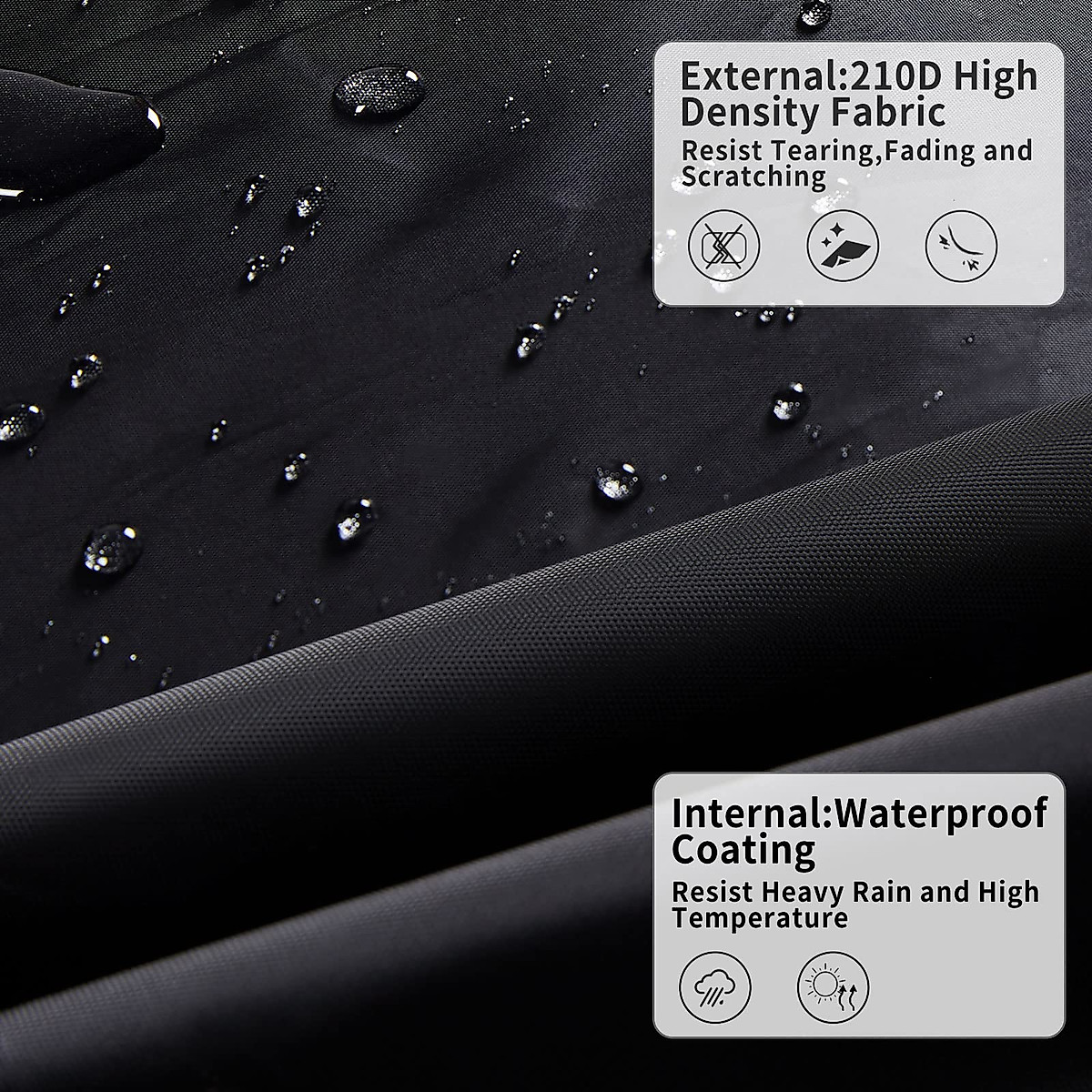 ALSTER Fire Pit Cover, Fits for 30-32 inch, Heavy duty and Waterproof Windproof Covers, 32" L x 32" W x 24" H, Black