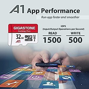 [Gigastone] Micro SD Card 32GB, Gaming Plus, MicroSDHC Memory Card for Nintendo-Switch, Smartpone, Roku, Full HD Video Recording, UHS-I U1 A1 Class 10, up to 90MB/s, with MicroSD to SD Adapter